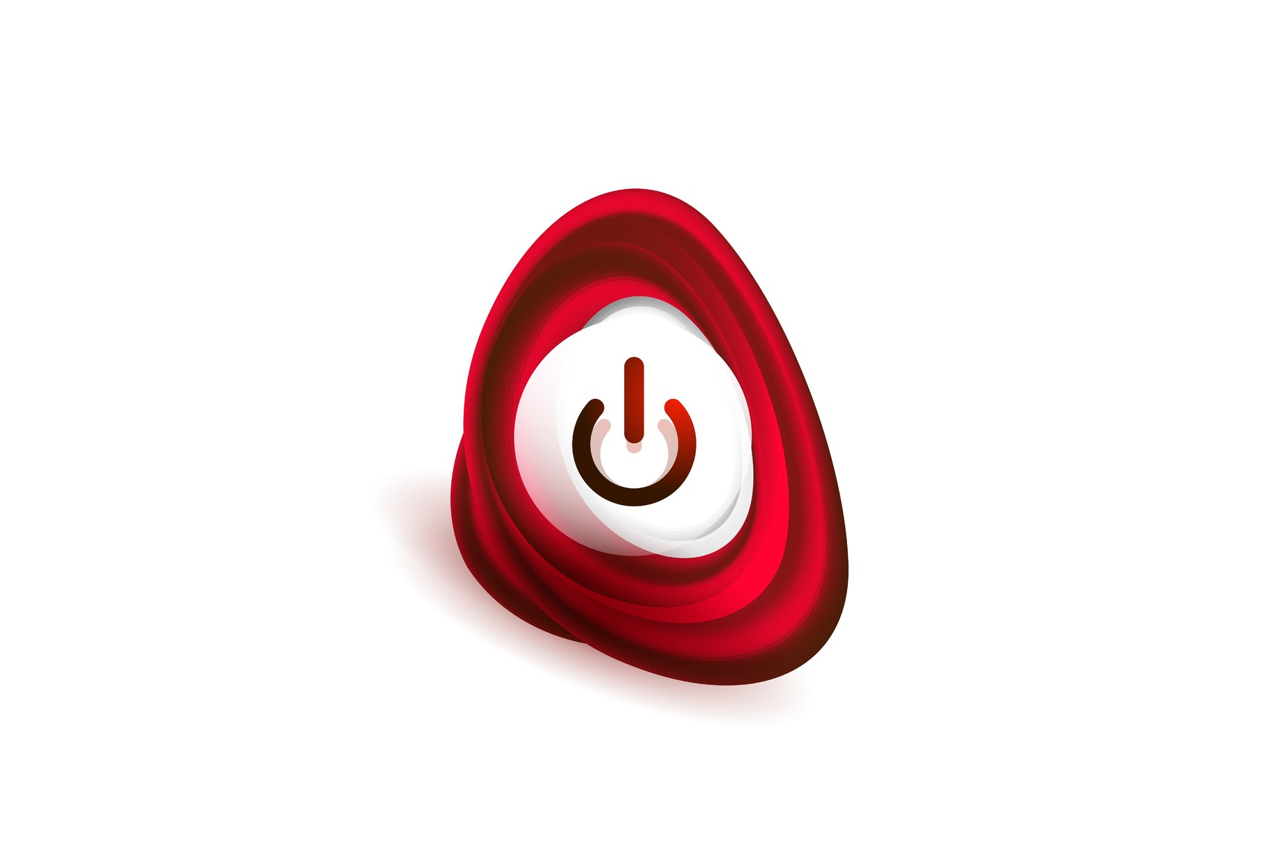 Glass transparent effect power start button, on off icon, vector UI or ...