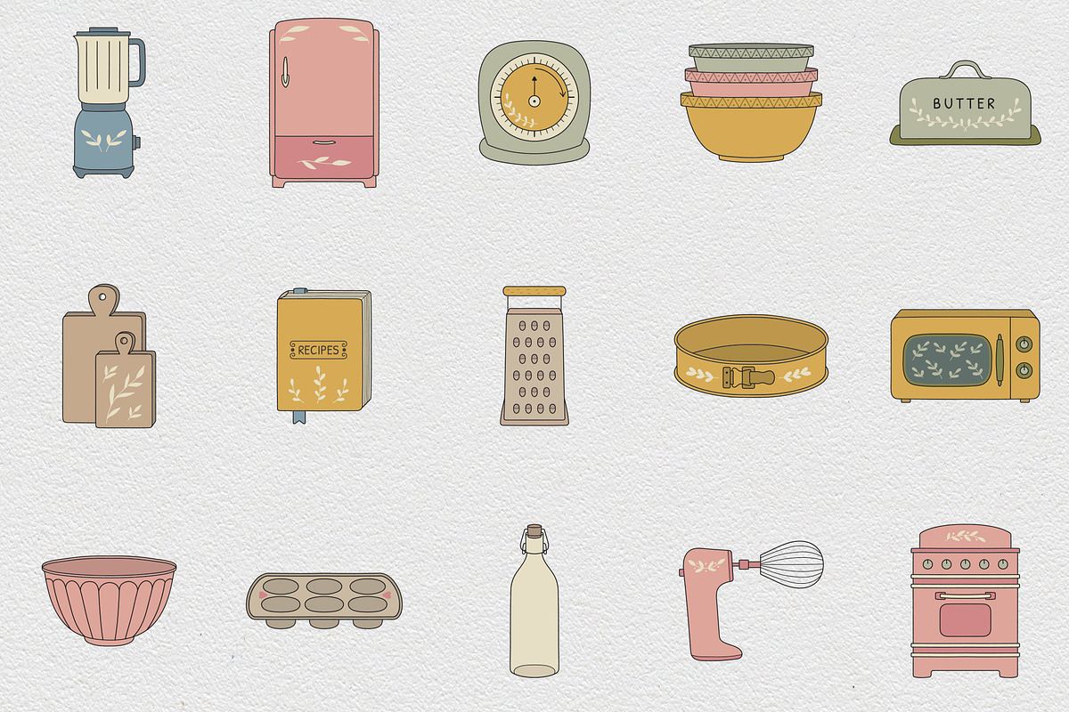 Kitchen & Cooking Icon Set, an Icon by NatalieArtShop