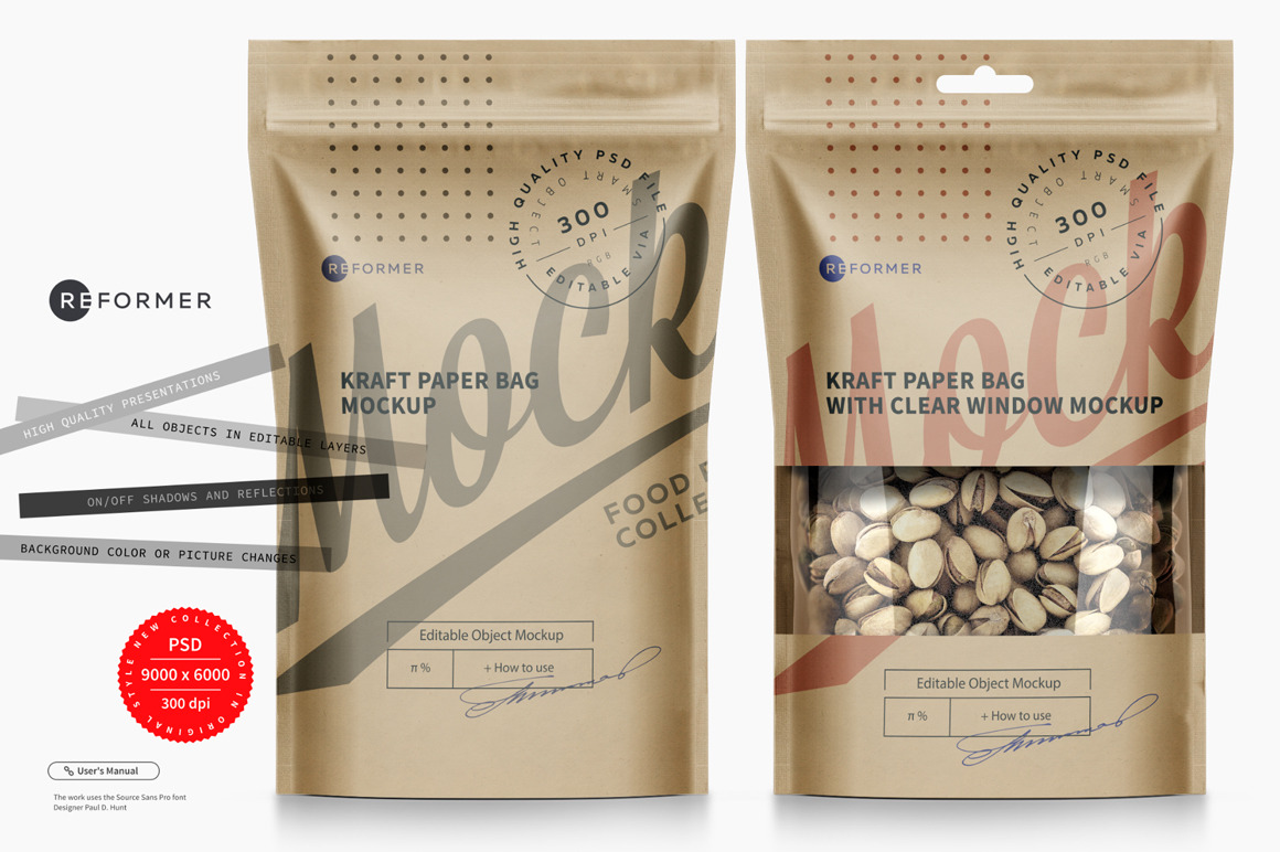 Kraft Paper Bag with Window Mock-up, a Packaging Mockup by Reformer ...