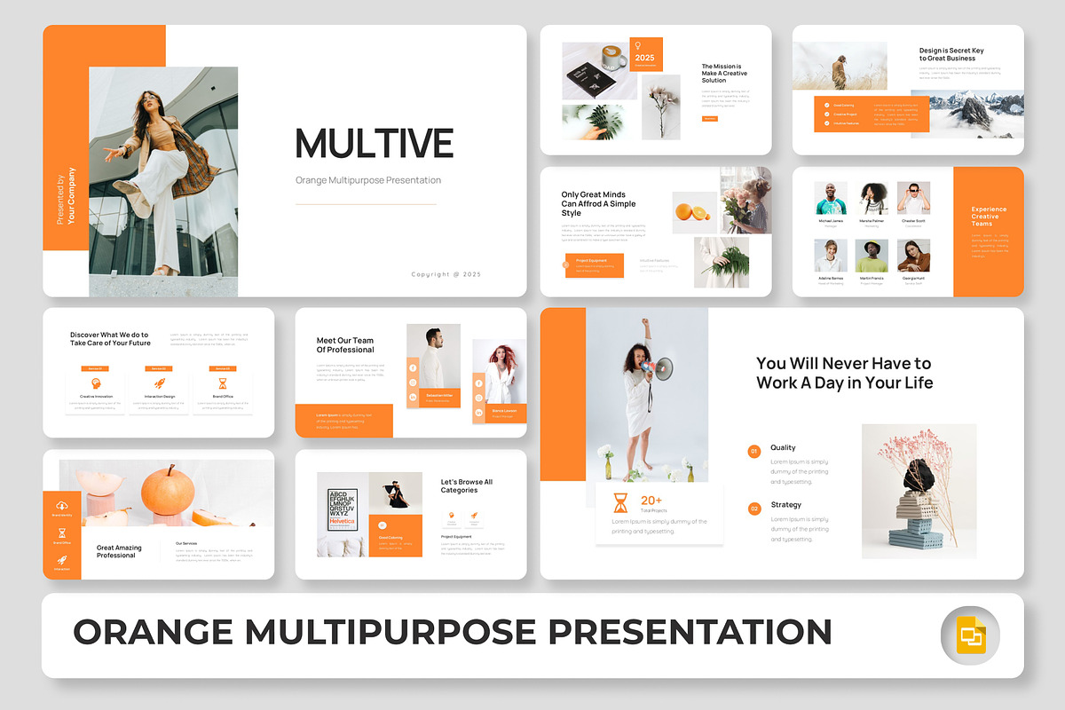 Orange Multipurpose Google Slides, a Presentation Template by Premast