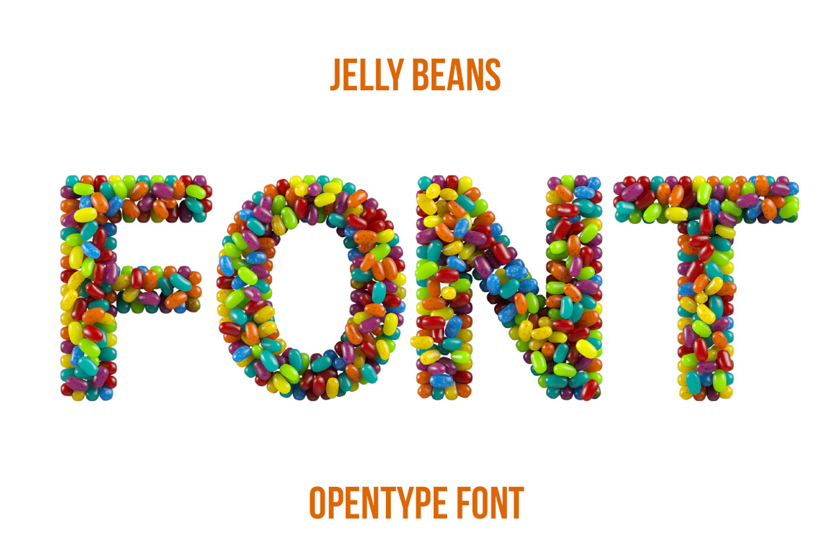 Jelly Beans Font, a Font by Handmadefont