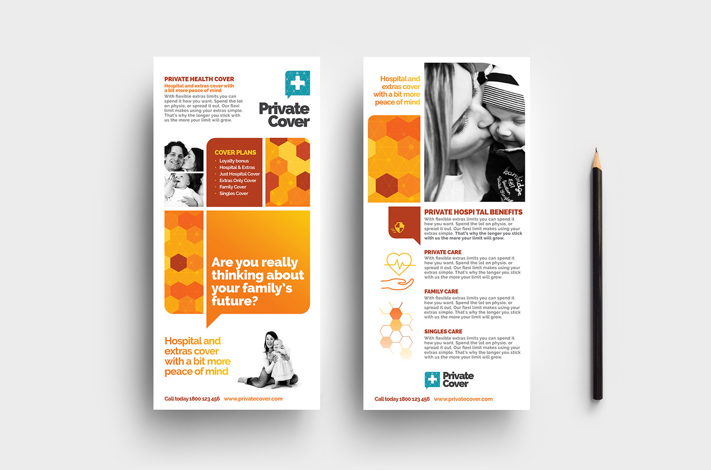 Health Insurance DL Card Template, a Card Template by BrandPacks