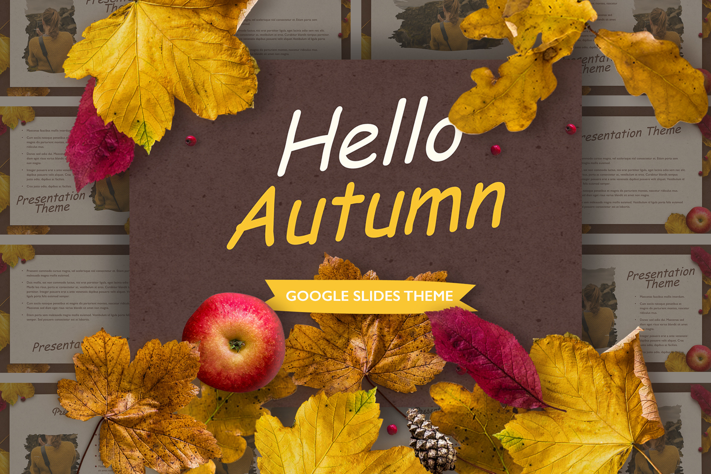 Golden Leaves Google Slides Theme, a Presentation Template by Jumsoft