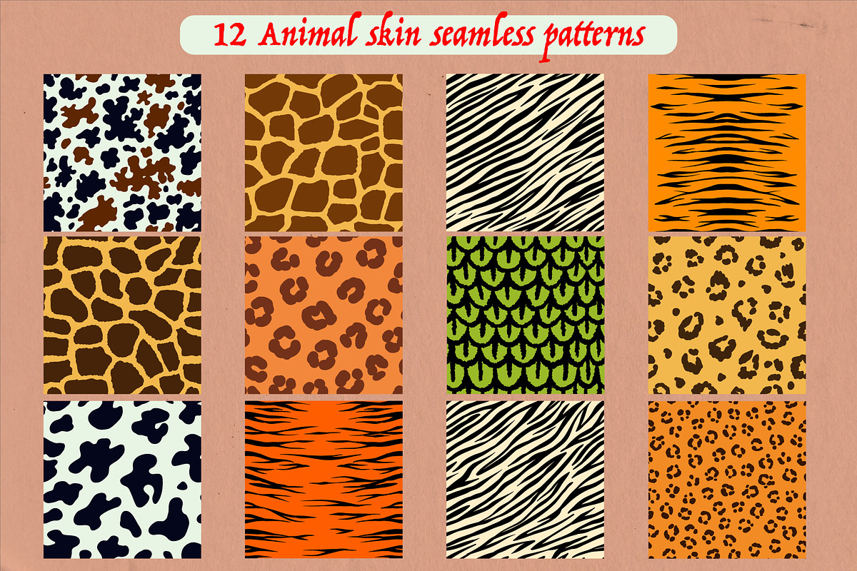 12 Animal skin patterns, a Pattern Graphic by Arthur Balitskiy
