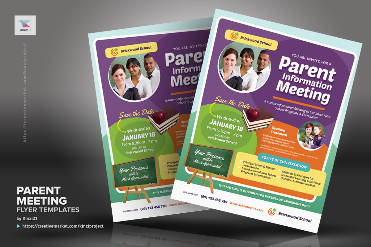Parent Meeting Flyer Templates, a Flyer Template by kinzi21