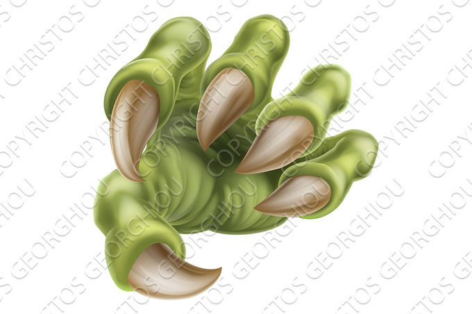 Monster claw hand, an Animal Illustration by Christos Georghiou