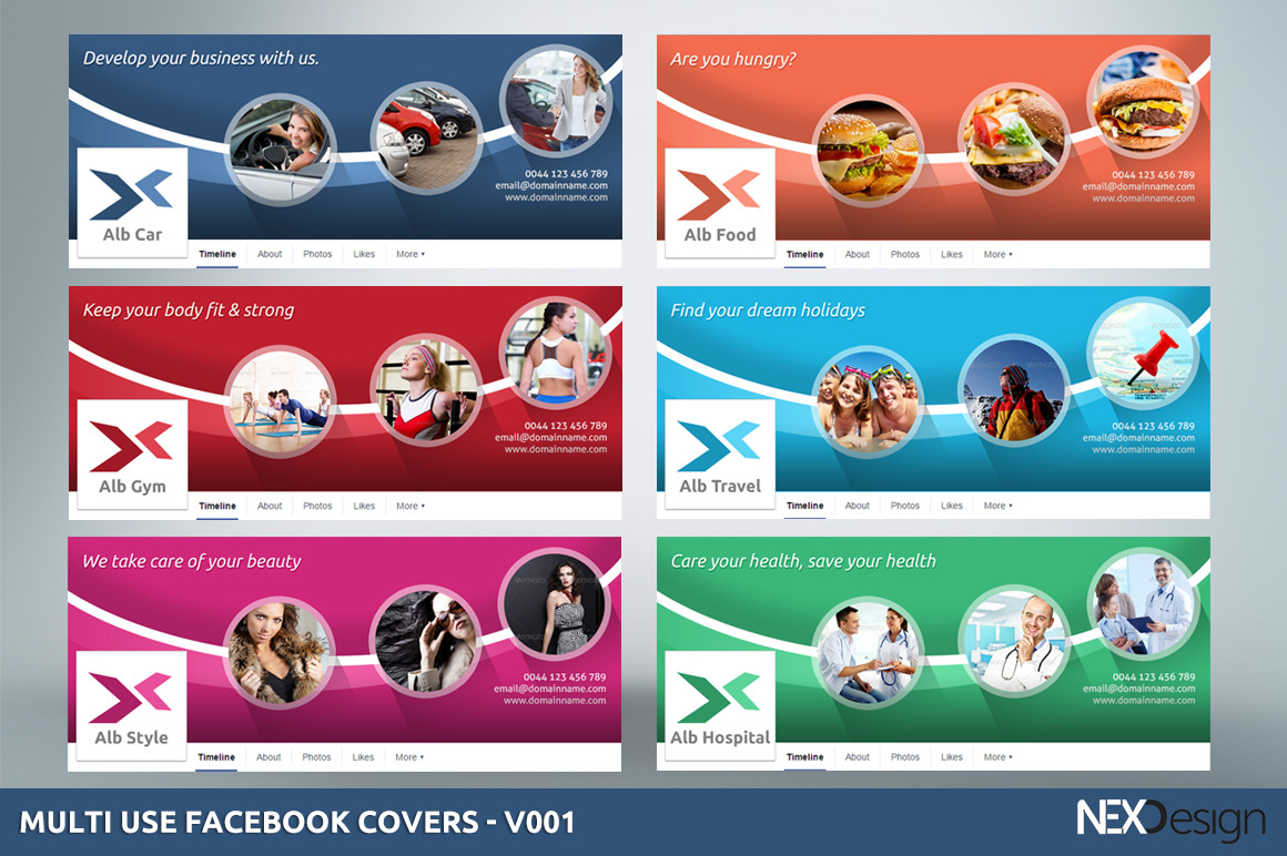 6 Facebook Covers - SK, a Social Media Template by UNIK Agency