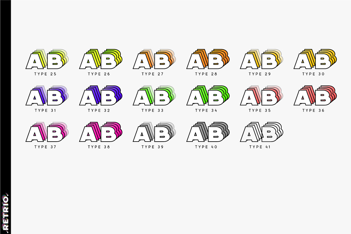 Retrio. OTF-SVG Color Family, a Symbol Font by Luxfont | Creative Market