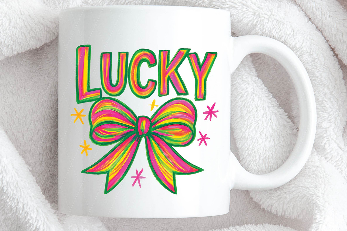 Festive Green And Gold Lucky Text, an Illustration by PixelShop