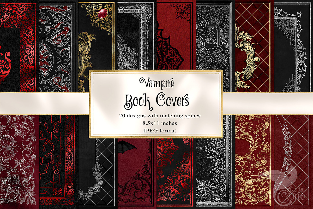 Vampire Book Covers Printables, a Pattern Graphic by Digital Curio ...