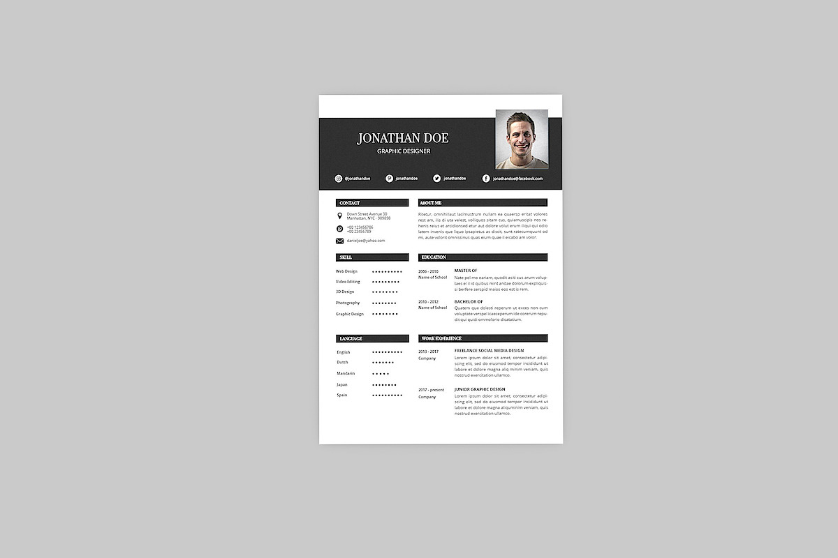 Shiny CV Resume Designer, a Resume Template by AQR Studio