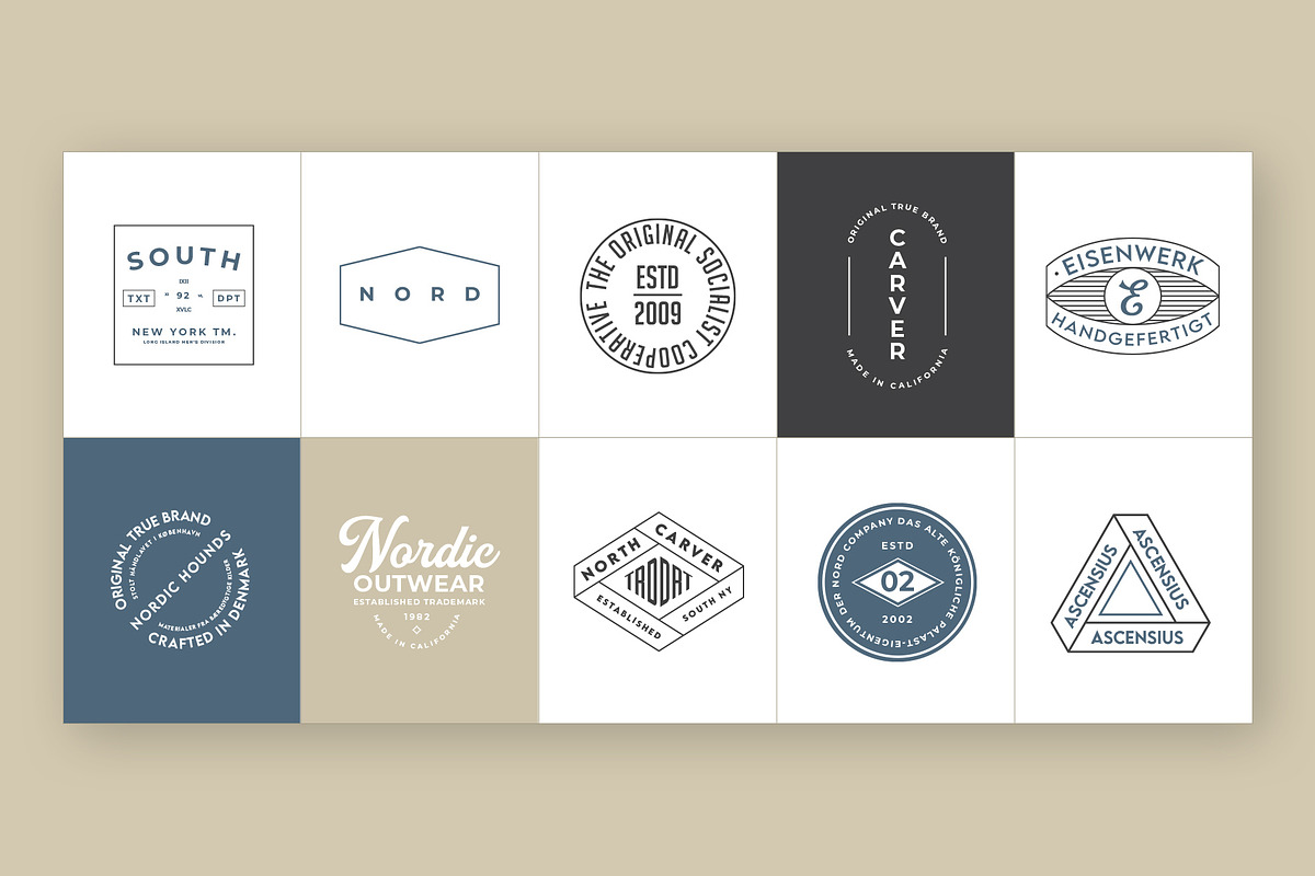 50 Retro Modern Vector Editable Logos