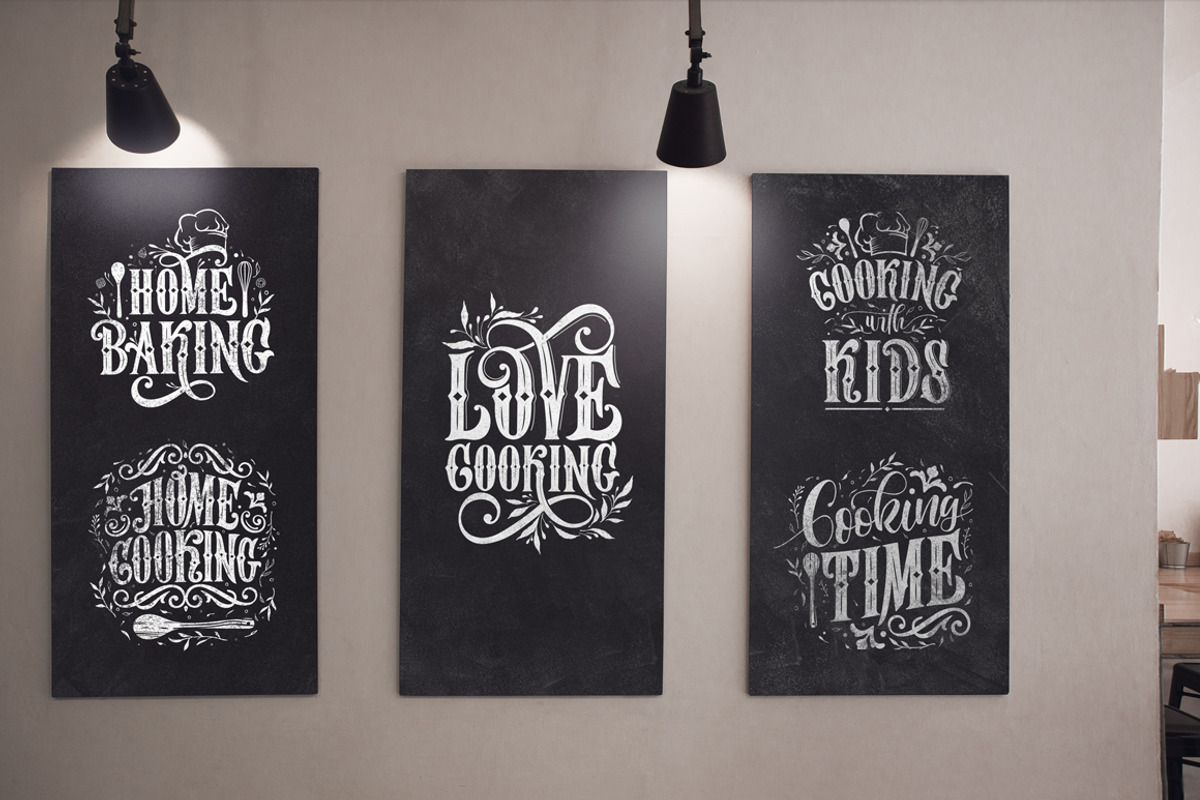 Set of vector cooking lettering, a Poster Template by Anna's Lettering