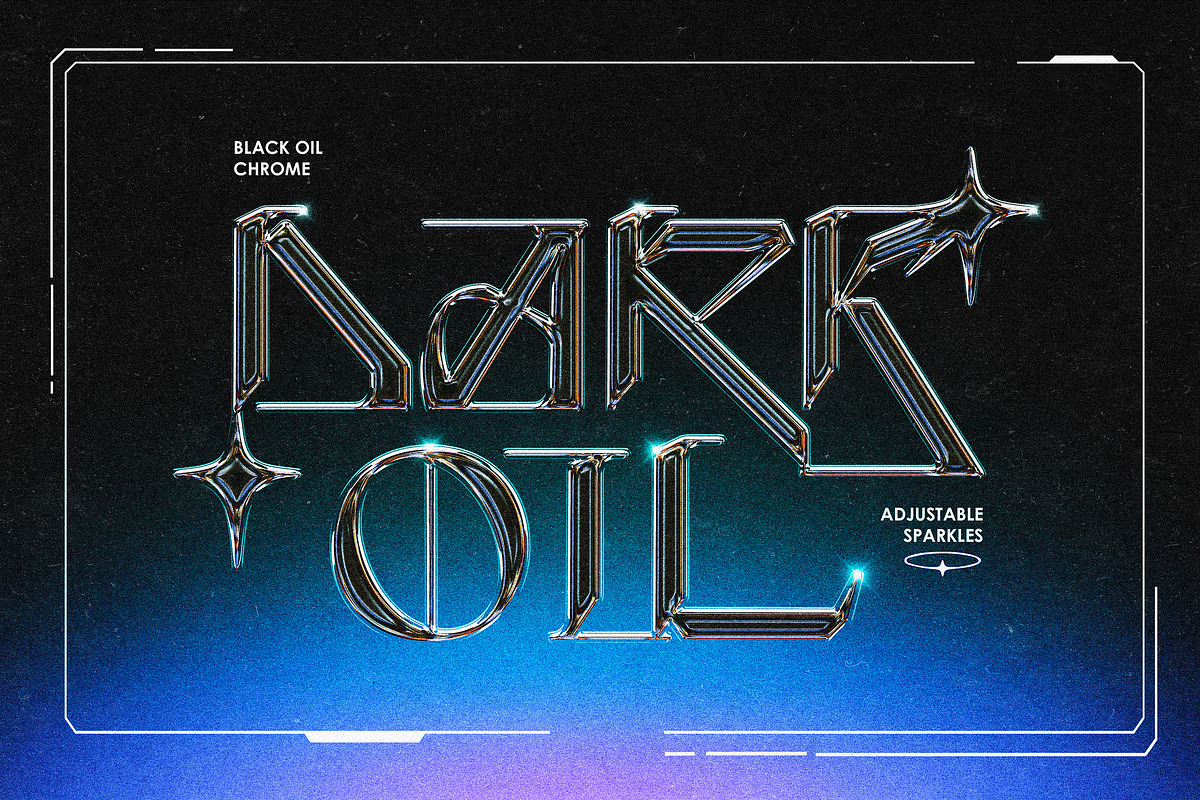 Black Oil Chrome Text Effect, a Layer Style Add-On by Design Squad