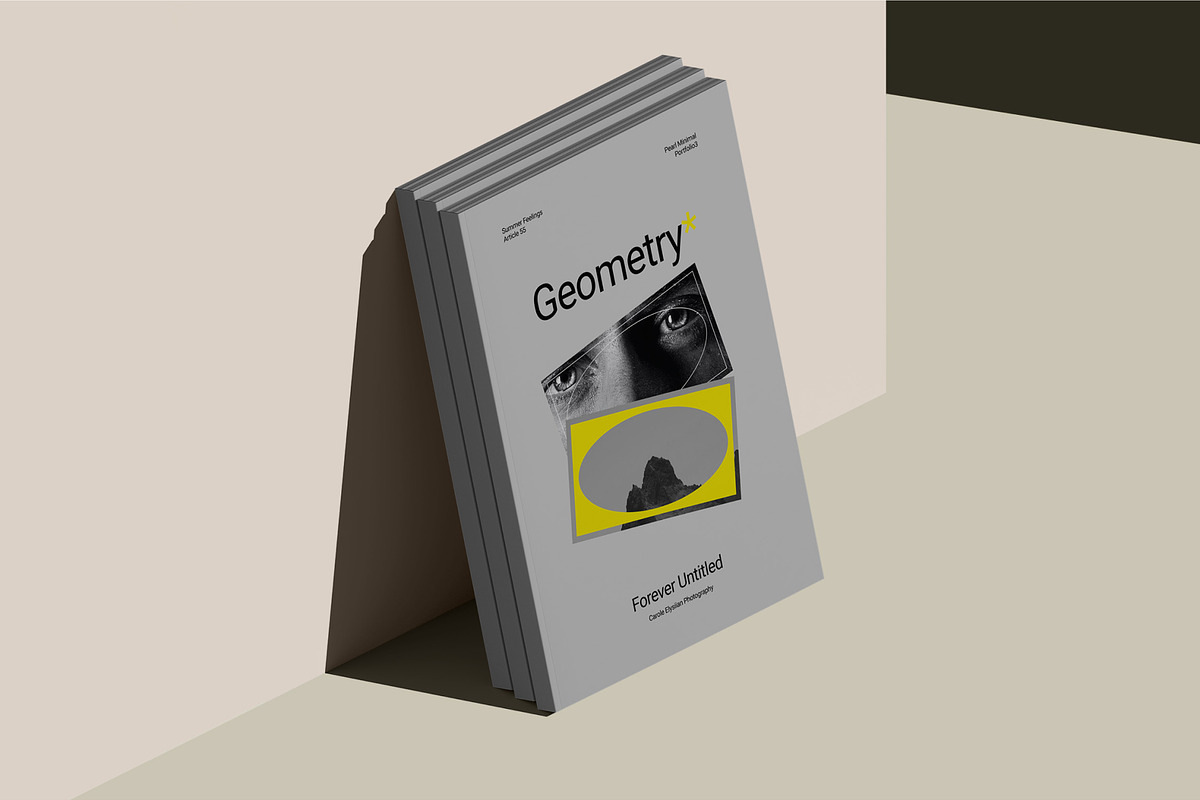 Geometry-magazine mockup kit, a Print Template by Creatoom