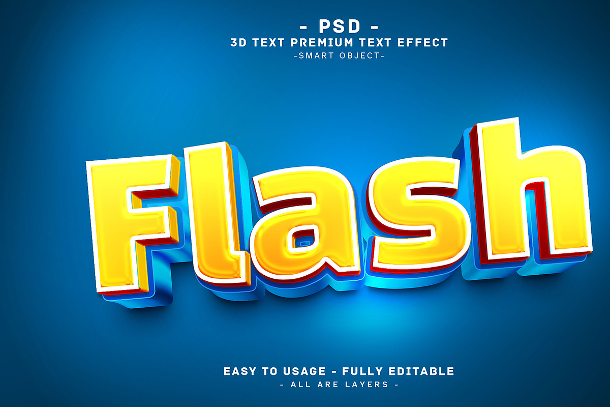 Flash Photoshop 3d text effect, a Layer Style Add-On by Md Jahidul99