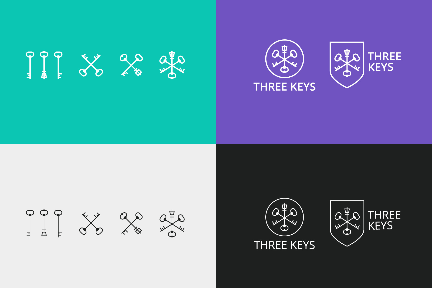 vector logo with keys and shields, an Illustration by fet