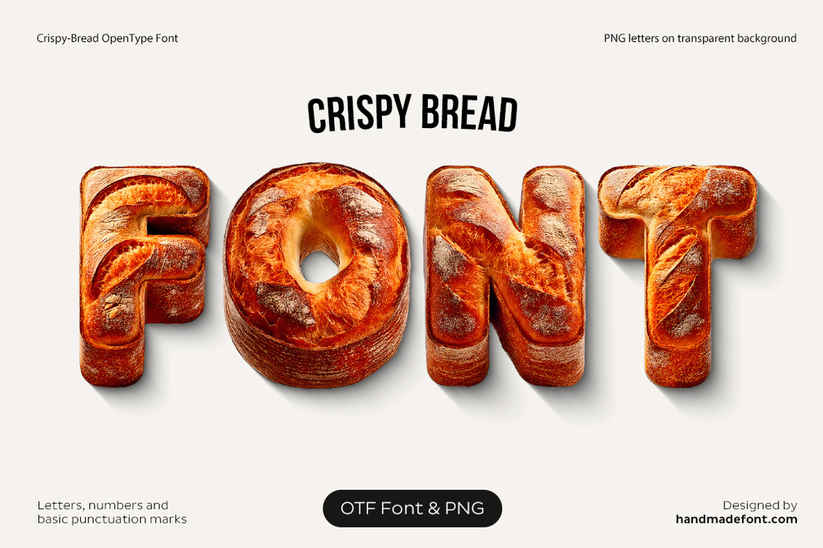 Crispy Bread Font, a Handwritten Font by Handmadefont