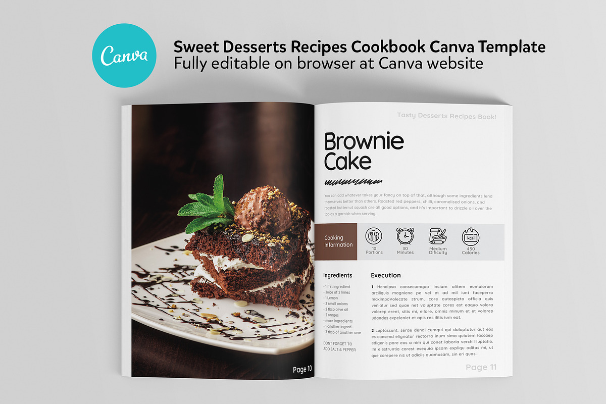 Canva Desserts CookBook Template, a Magazine Template by DeLaGranSiete