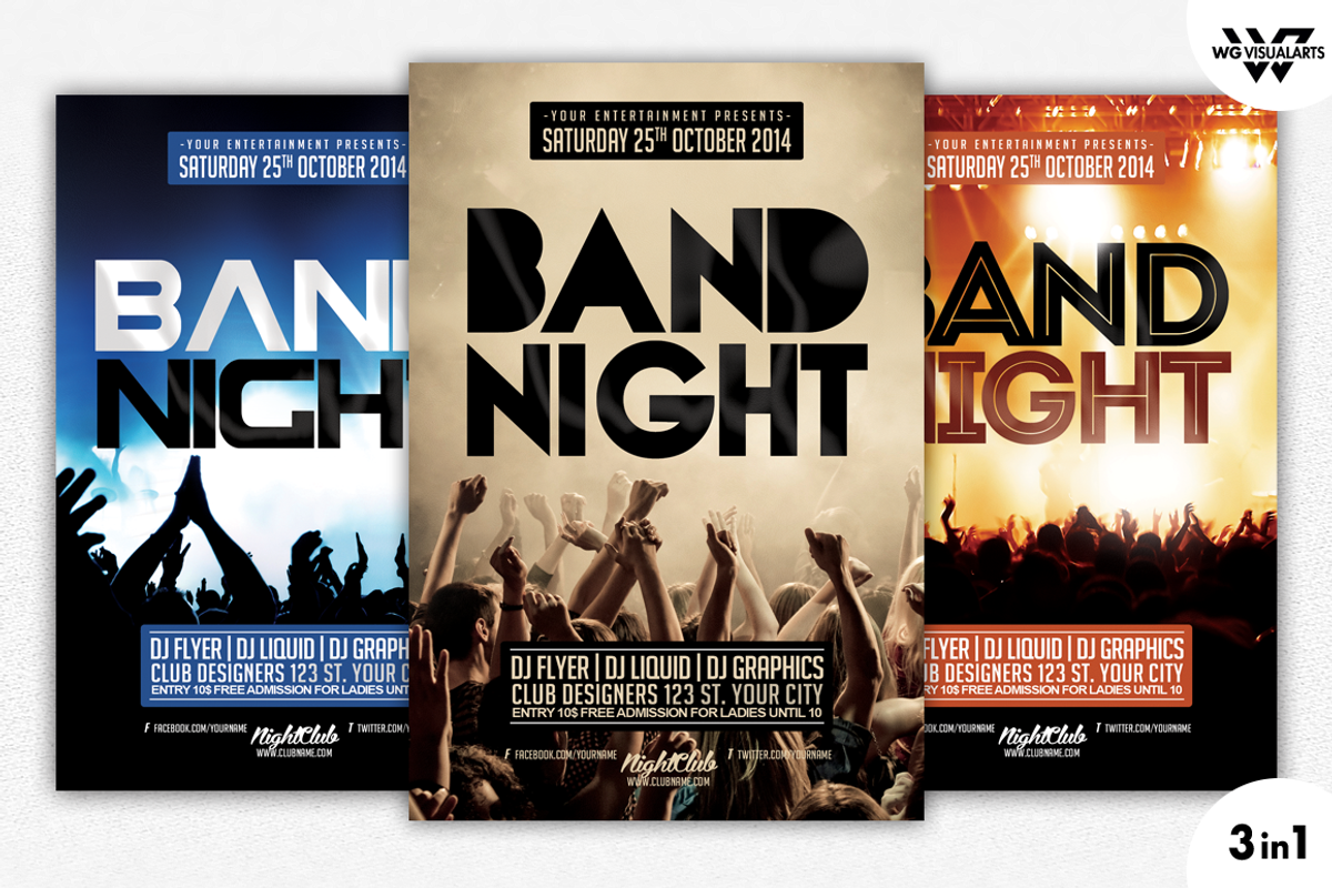 3in1 BAND CONCERT Flyer Template, a Flyer Template by WG DESIGN