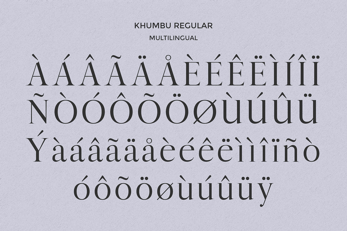 Khumbu typeface, a Serif Font by Dene Studios