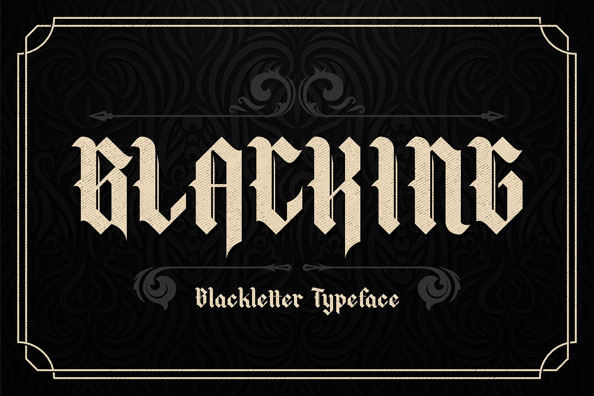 Blacking Blackletter Typeface Font, a Blackletter Font by Storytype Studio
