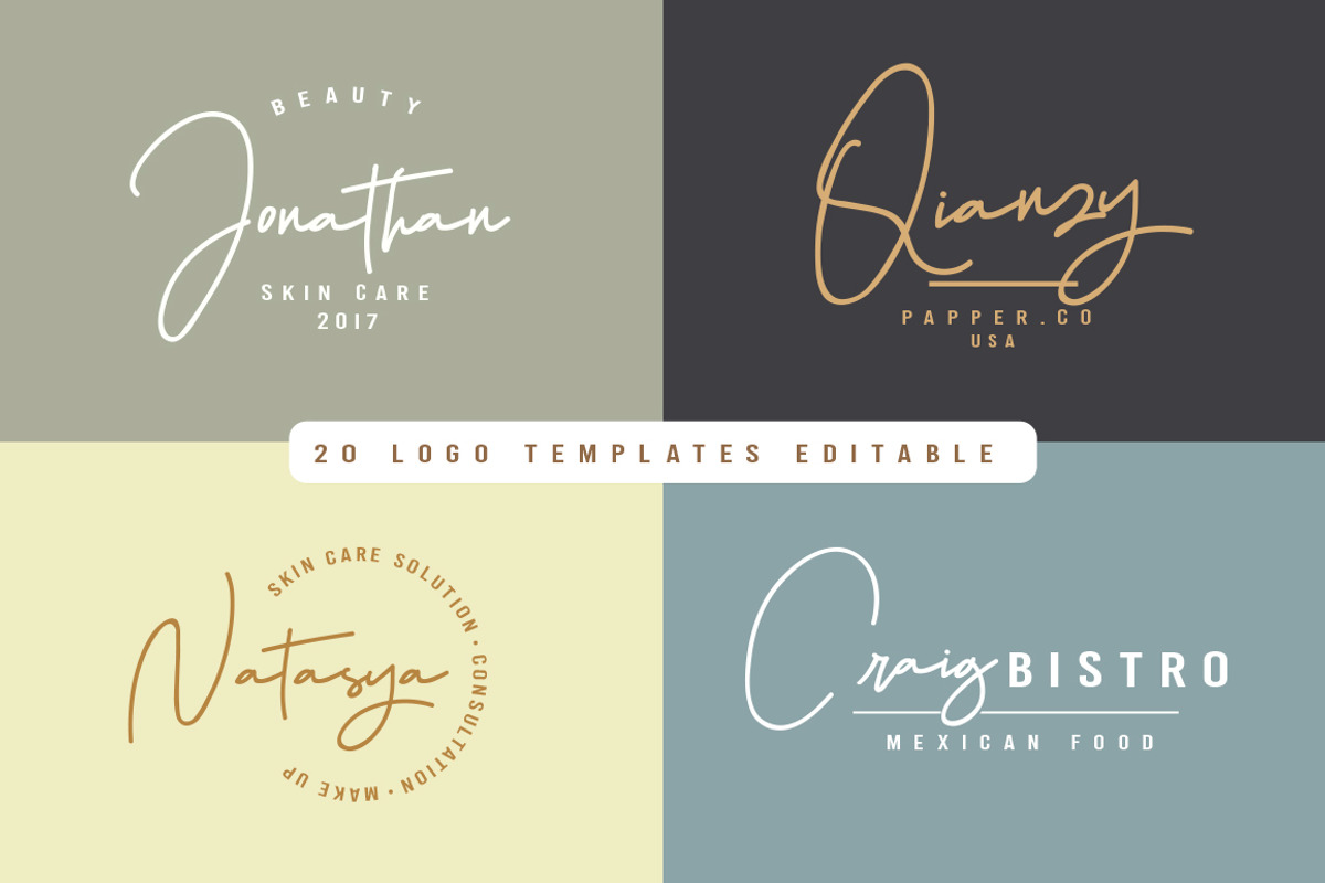 Hellena Jeslyn Font Duo (Free Logo), a Script Font by Anxiety Studio ...