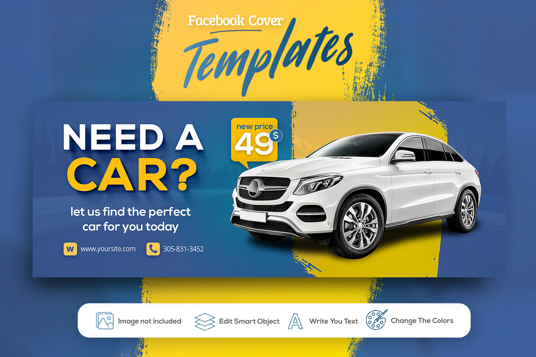 Car Rental Facebook Cover PSD Template