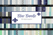 Blue Bundle - Blue Digital Papers, a Pattern Graphic by Paperweight ...