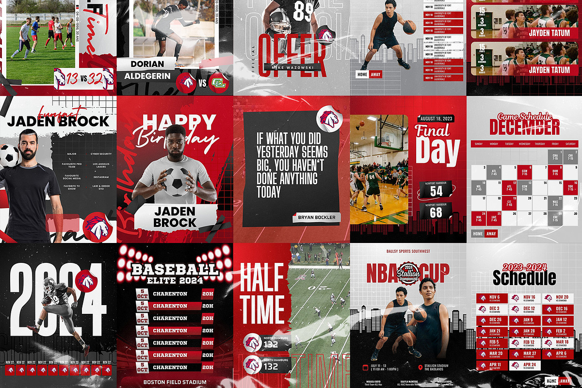 74 Sports Canva Social Media, a Social Media Template by Graphics Frag ...