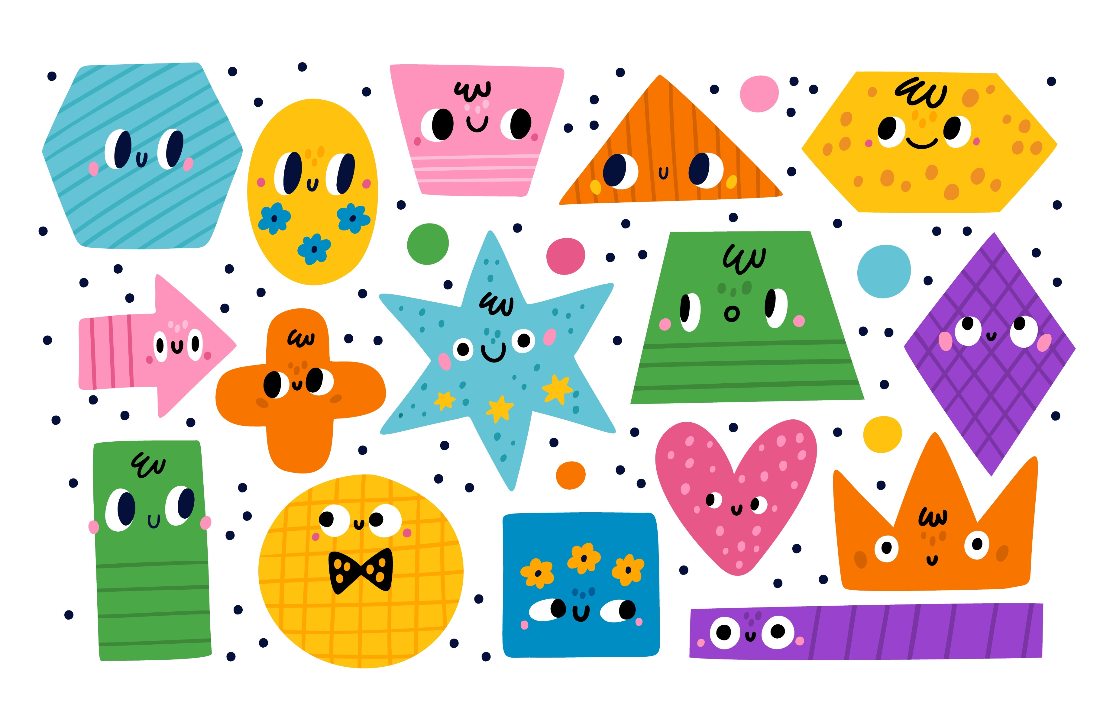 Geometric shapes characters. Basic, an Education Illustration by Vectorbuum