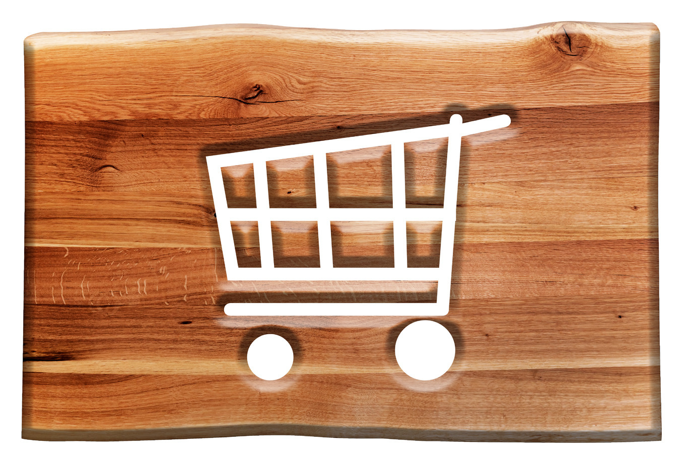 Shopping cart sign in wooden board., a Pattern Graphic by Photocreo ...