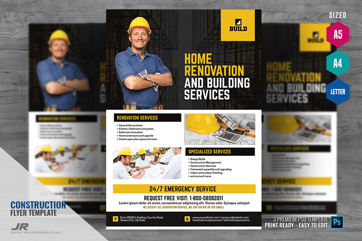 Builder Flyer | Flyer Templates ~ Creative Market