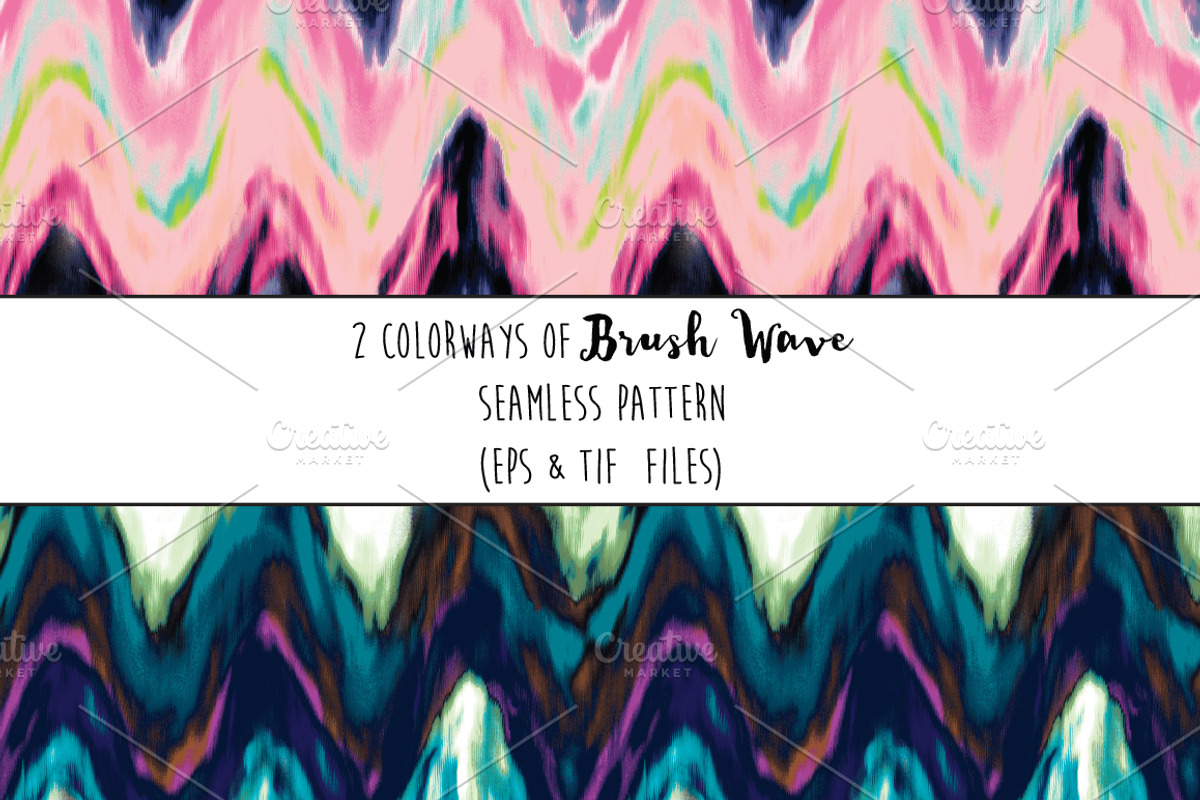 Seamless Brush Wave Pattern, a Pattern Graphic by BayTheory | Creative ...