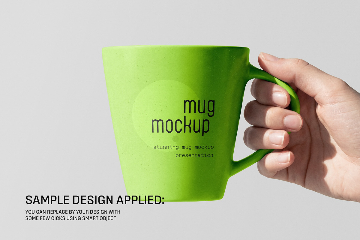 White Ceramic Coffee Mug Hand Mockup, a Cups & Container Mockup by ...
