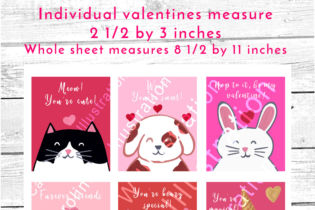 Printable Mini Valentine's Day Cards | Creative Market
