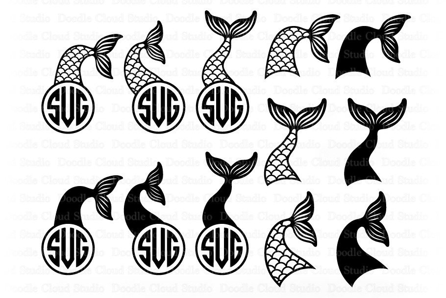Mermaid Tail SVG Cut File, Clipart., a Decorative Illustration by ...