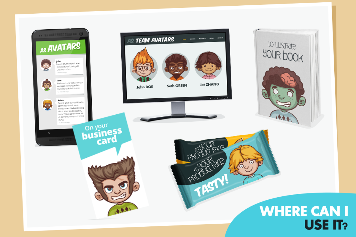 Kids Avatars Creator + 80 Characters, a Person Illustration by wowu ...