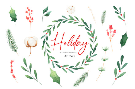 Watercolor Christmas Floral Frame | Illustrations ~ Creative Market