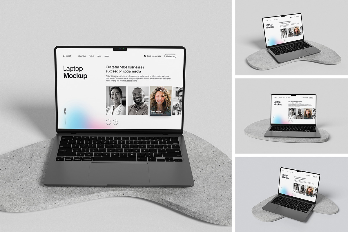 High Quality Laptop Mockup, a Wearable Device Mockup by swsi-studio
