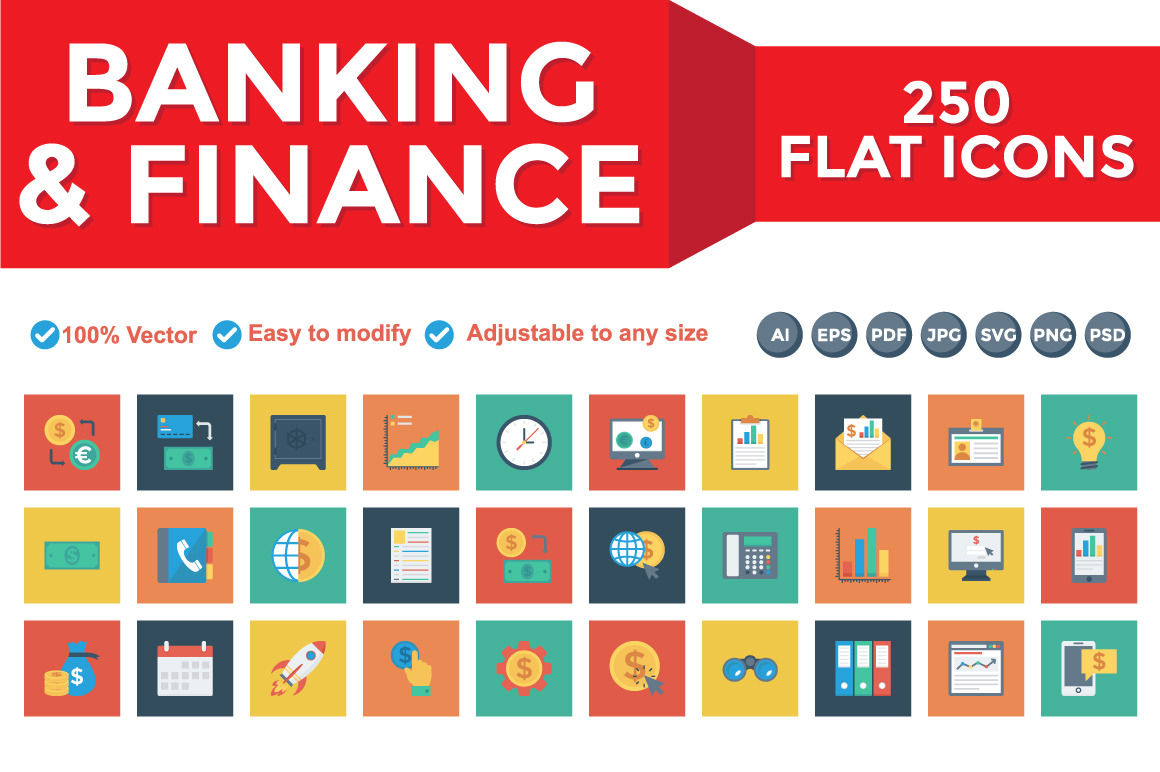 Banking & Finance Square icons, an Outline Icon by Dinosoftlabs