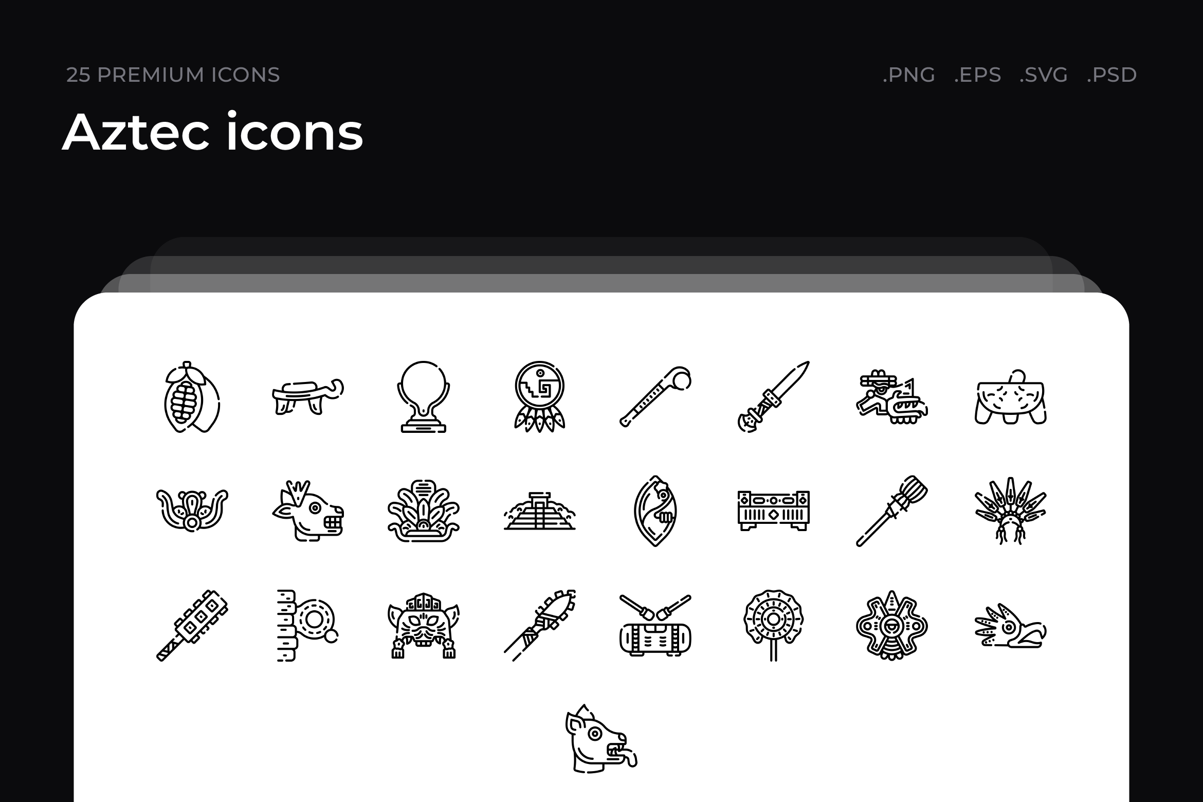 Aztec icons, an Outline Icon by Guapoo