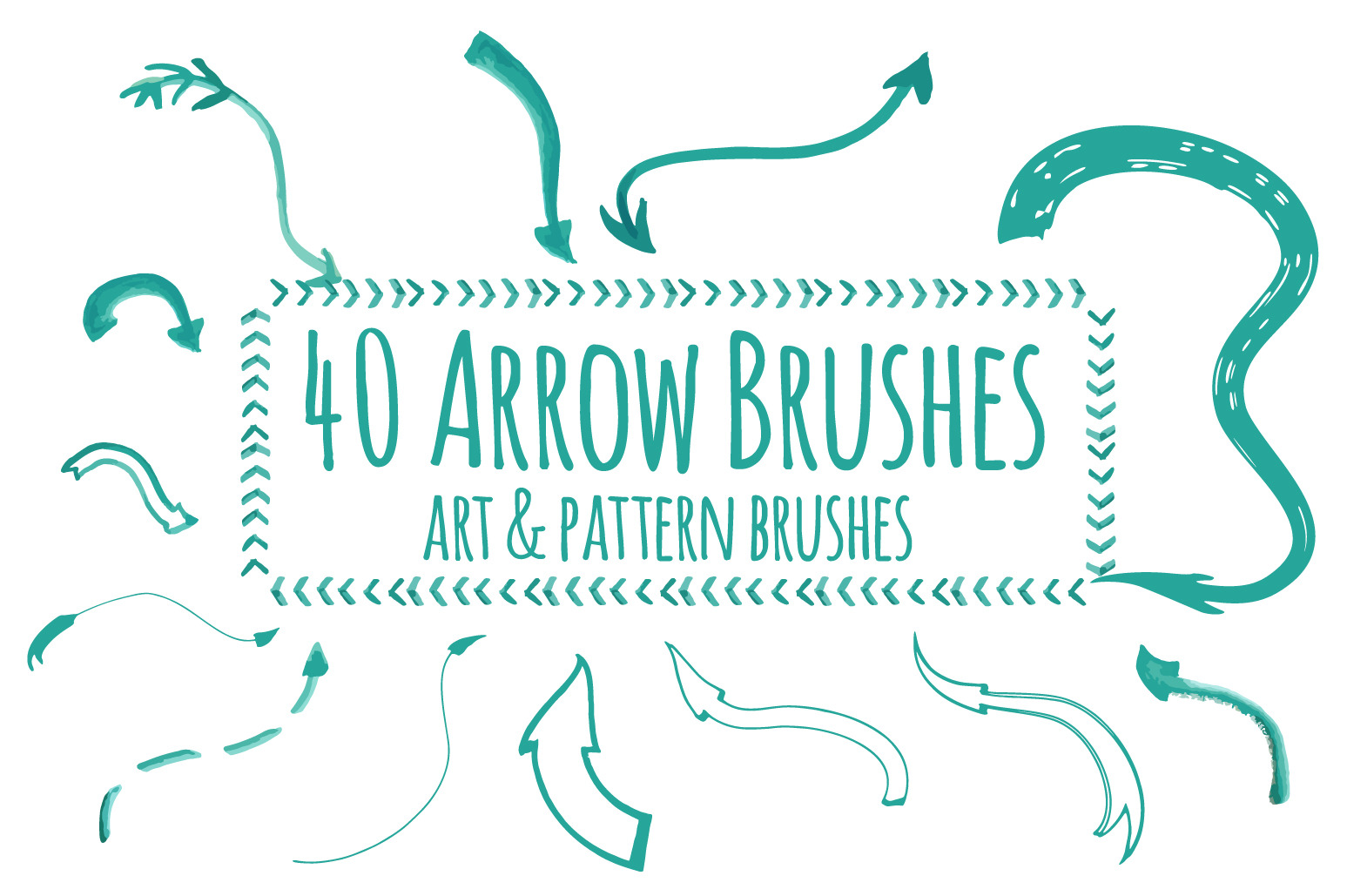 40 Hand-drawing arrow brushes, a Brush Add-On by Andrii Symonenko