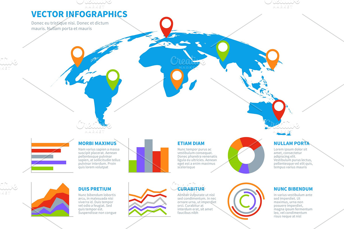 3d globe infographics. World map, a Technology Illustration by YummyBuum