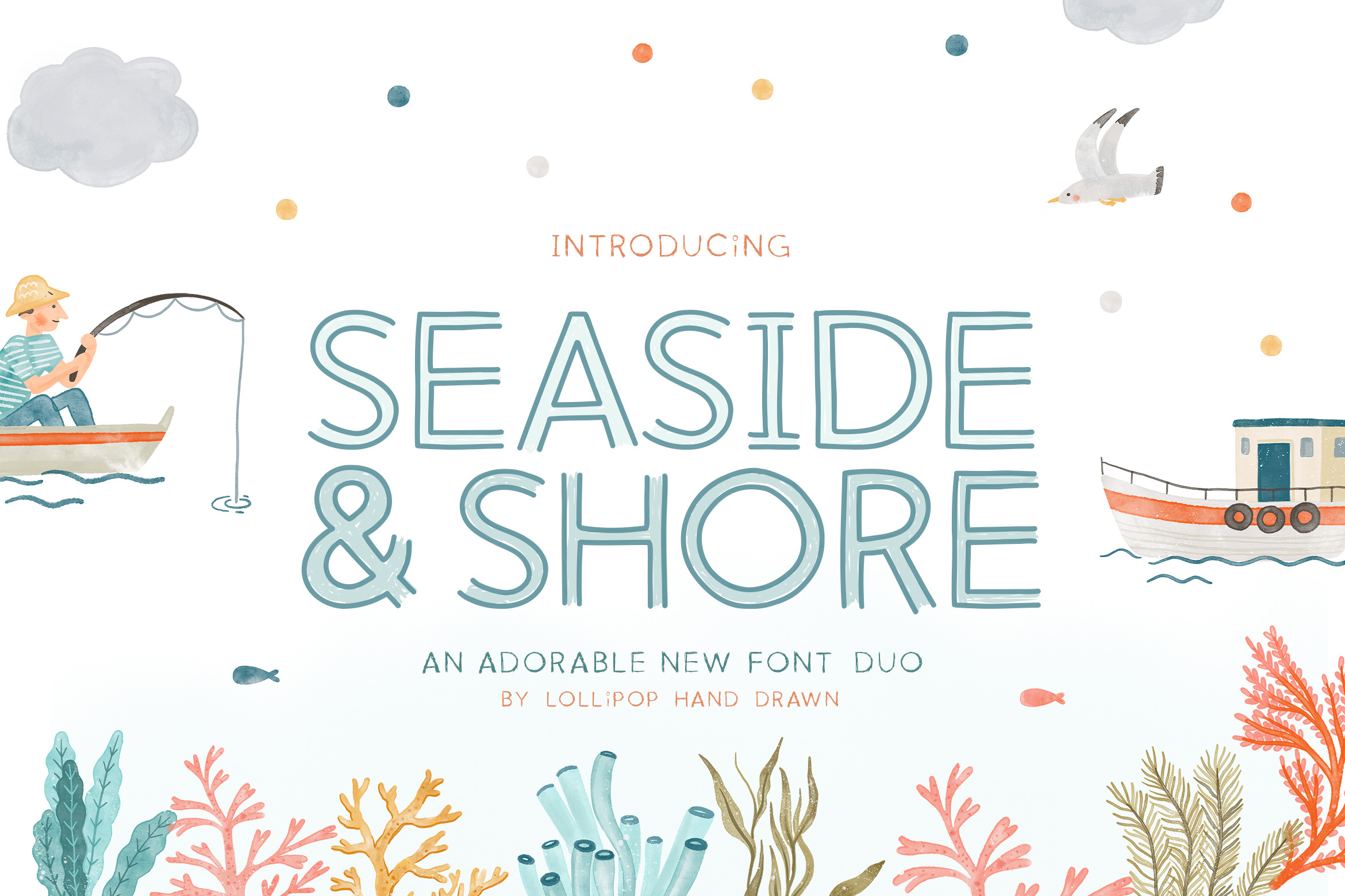 Seaside and Shore Font, a Font by Lollipop Hand Drawn