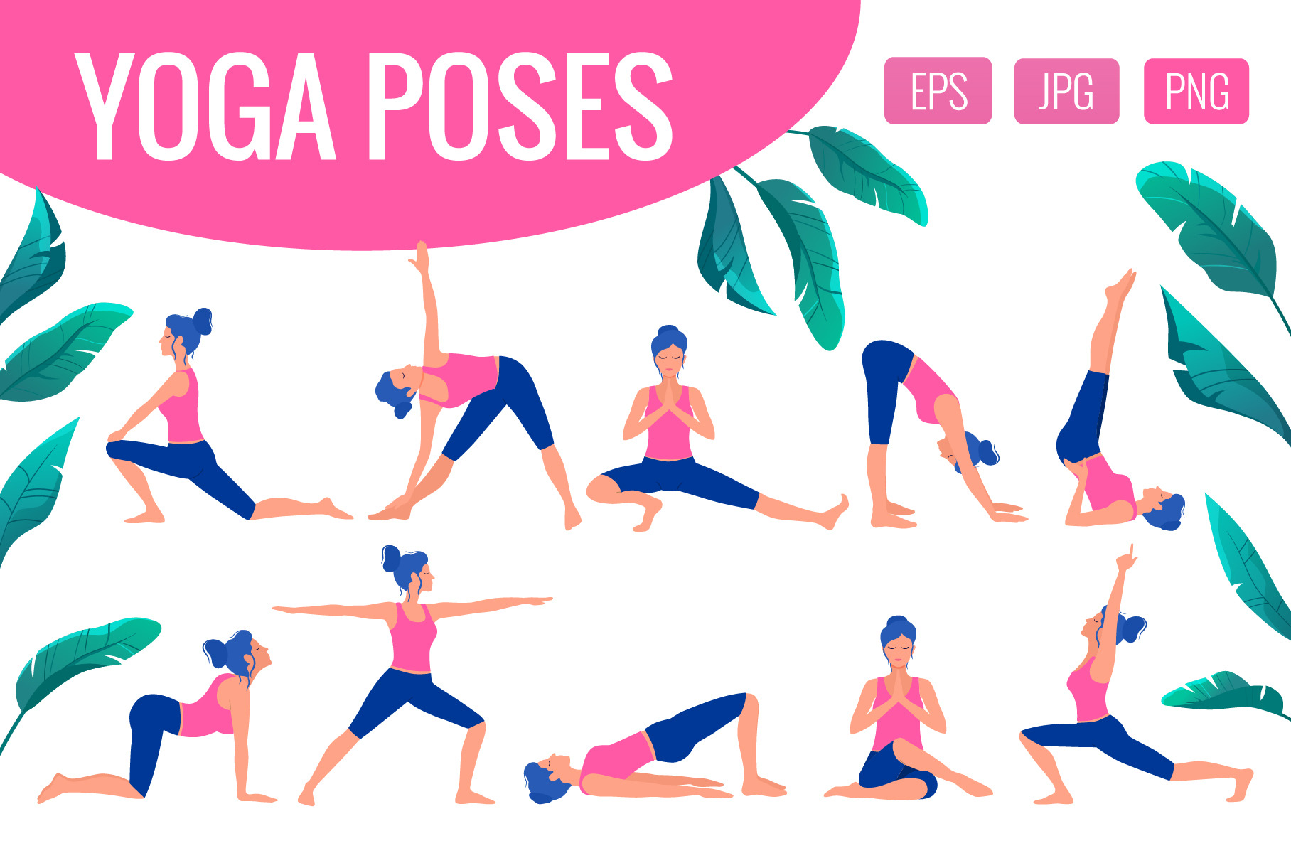 Yoga poses, an Object Graphic by SvetaDraws | Creative Market