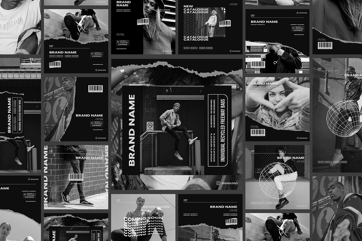 Urban Monochrome Instagram Template, a Social Media Template by peterdraw