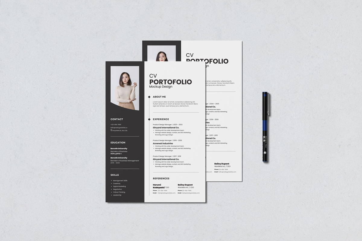 Portofolio CV Resume A4 Paper Mockup, a Books & Magazine Mockup by ...
