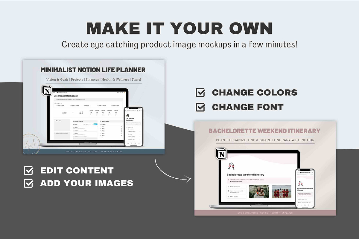Notion Listing Mockup Canva Template, a Product Mockup by Designs by ...
