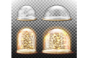 Glass dome with snow realistic | Graphic Objects ~ Creative Market
